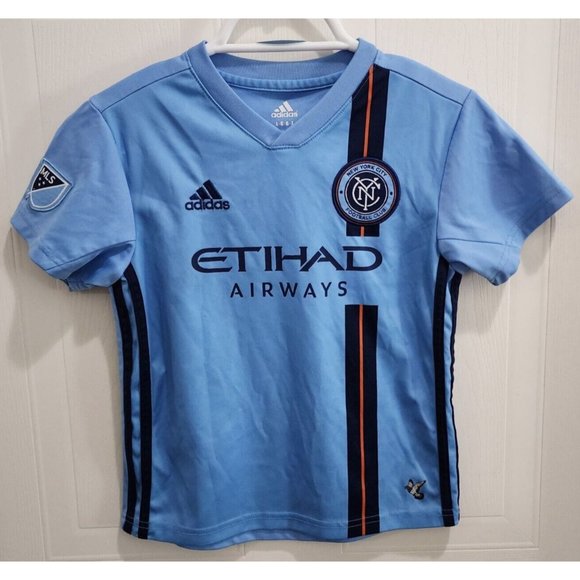 adidas | Shirts & Tops | Adidas Nyc Fc Mls Etihad Airways Embroidered ...